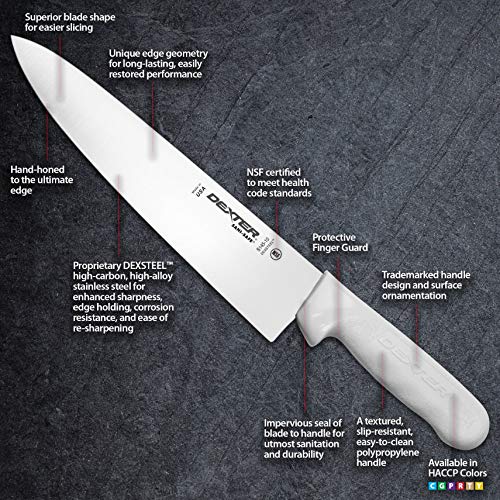 Dexter-Russell 10" Chef's Knife, S145-10PCP, SANI-Safe Series, White (DRI 12433)