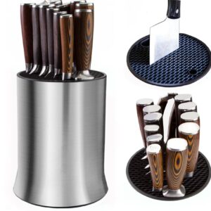 XXL Universal Knife Block Holder, 304 Stainless Steel Without Knives, Detachable for Easy Cleaning, Rust Proof