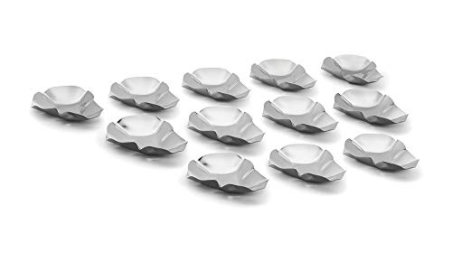 Outset 76471 Stainless Steel Grillable Oyster Shells, Set of 12, SIlver