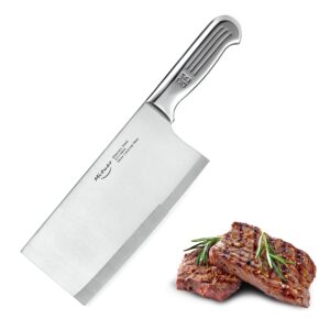 mituer meat cleaver 7 inch butcher knife - stainless steel chinese chef knife - cleaver knife for restaurants and home