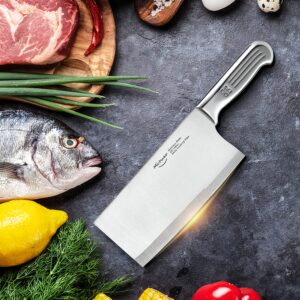 Mituer Meat Cleaver 7 inch Butcher Knife - Stainless Steel Chinese Chef Knife - Cleaver Knife for Restaurants and Home