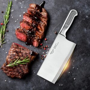 Mituer Meat Cleaver 7 inch Butcher Knife - Stainless Steel Chinese Chef Knife - Cleaver Knife for Restaurants and Home