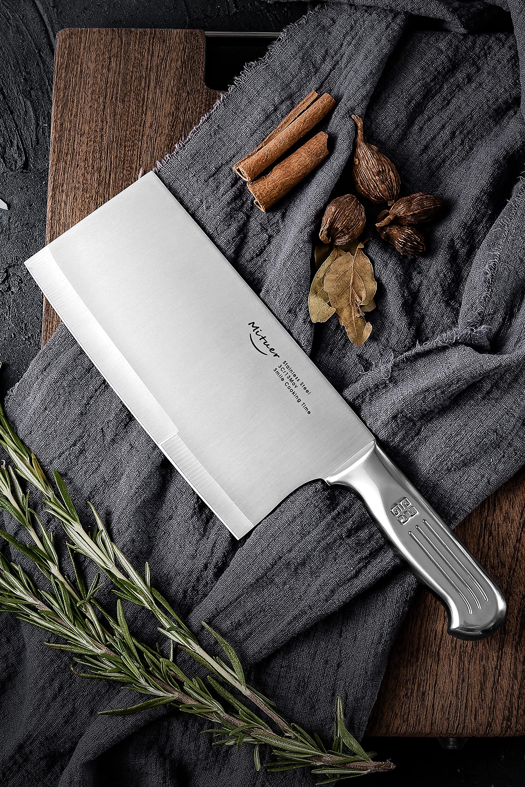 Mituer Meat Cleaver 7 inch Butcher Knife - Stainless Steel Chinese Chef Knife - Cleaver Knife for Restaurants and Home