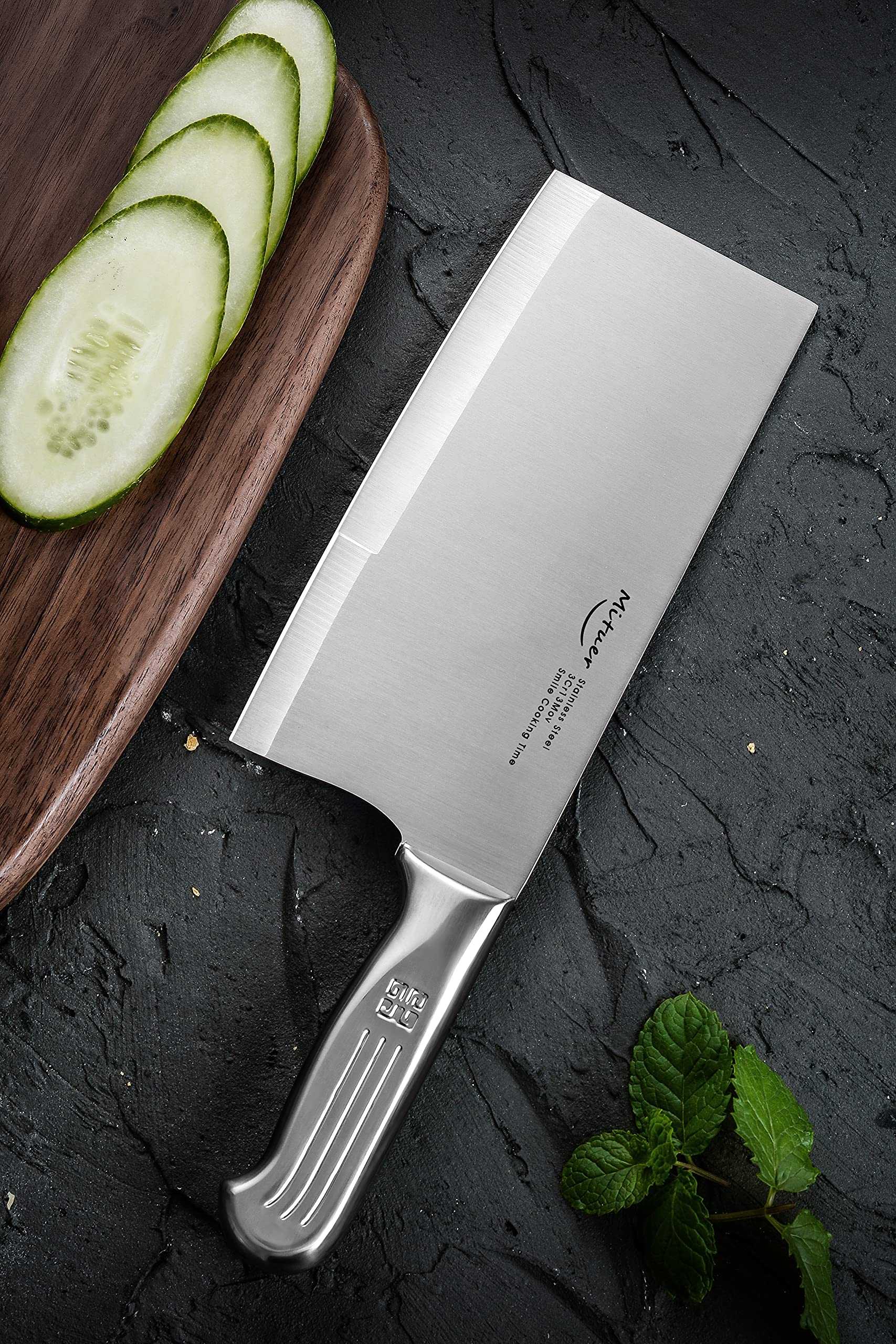 Mituer Meat Cleaver 7 inch Butcher Knife - Stainless Steel Chinese Chef Knife - Cleaver Knife for Restaurants and Home