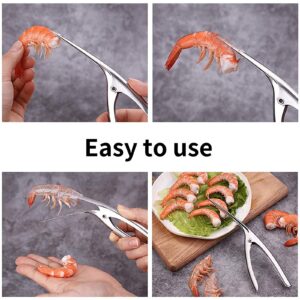 4 PCS Shrimp Deveiner Tool and Peeler, Stainless Steel Shrimp Peeler and Shrimp Cleaner Knife, Easy to Use Shrimp Deveiner, Kitchen Tools