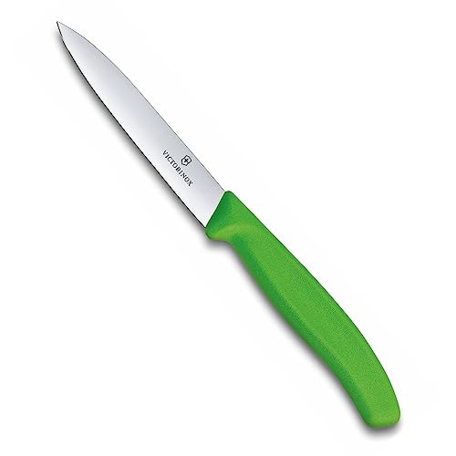 Victorinox 6.7706.L114 Swiss Classic Paring Knife for Cutting and Preparing Fruit and Vegetables Straight Blade in Green, 3.9 inches