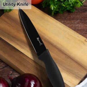 ROMANTICIST Kitchen Knife Set with Block - 8PCS High Carbon Stainless Steel with Chef Knife, Slicer Knife - Best Kitchen Knife Set Gift for Professional Chef Home Cooks