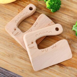 6 Pieces Kids Knife Set Include Wooden Toddler Knive Kids Safe Knifes for Real Cooking Kids Knifes Plastic Serrated Edges Children Knife Potato Slicers Cooking Knives for Kitchen