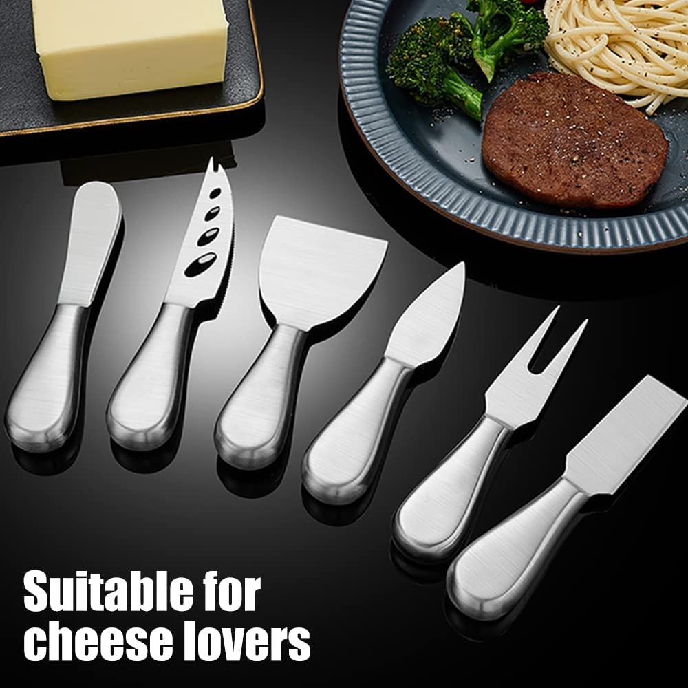 Clarmonde Premium Stainless Steel Cheese Tool Set - 6 Piece Cheese Knife Set - Cut, Spread All Your Favorite Cheeses