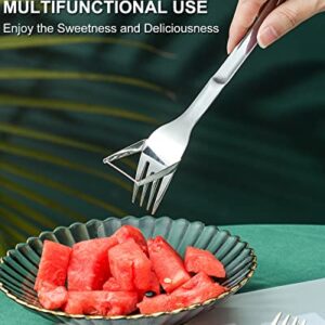 Watermelon Slicer Cutter, 2-in-1 Watermelon Fork Slicer, Stainless Steel Cutting Fork Artifact, Fruit Watermelon Carving and Cutting for Home Party (1)