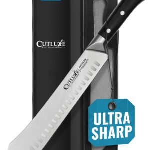 Cutluxe Butcher Knife - 10″ Bullnose Knife – Forged High Carbon German Steel – Full Tang & Razor Sharp – Ergonomic Handle Design – Artisan Series