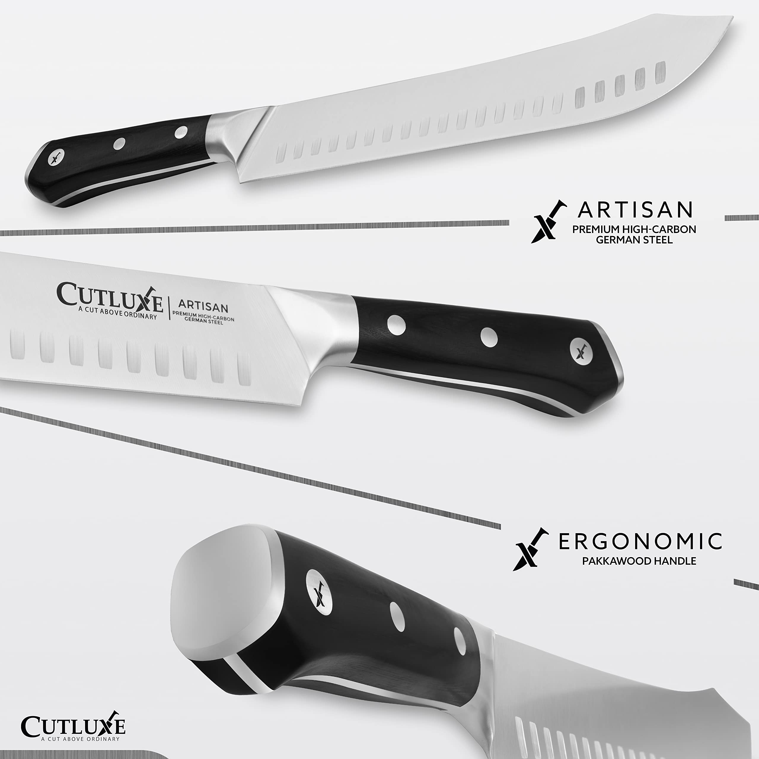 Cutluxe Butcher Knife - 10″ Bullnose Knife – Forged High Carbon German Steel – Full Tang & Razor Sharp – Ergonomic Handle Design – Artisan Series