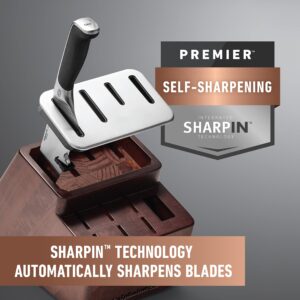 Calphalon Premier SharpIN Knife Set with Sharpening Knife Block, 12-Piece Carbon Steel Kitchen Knife Set