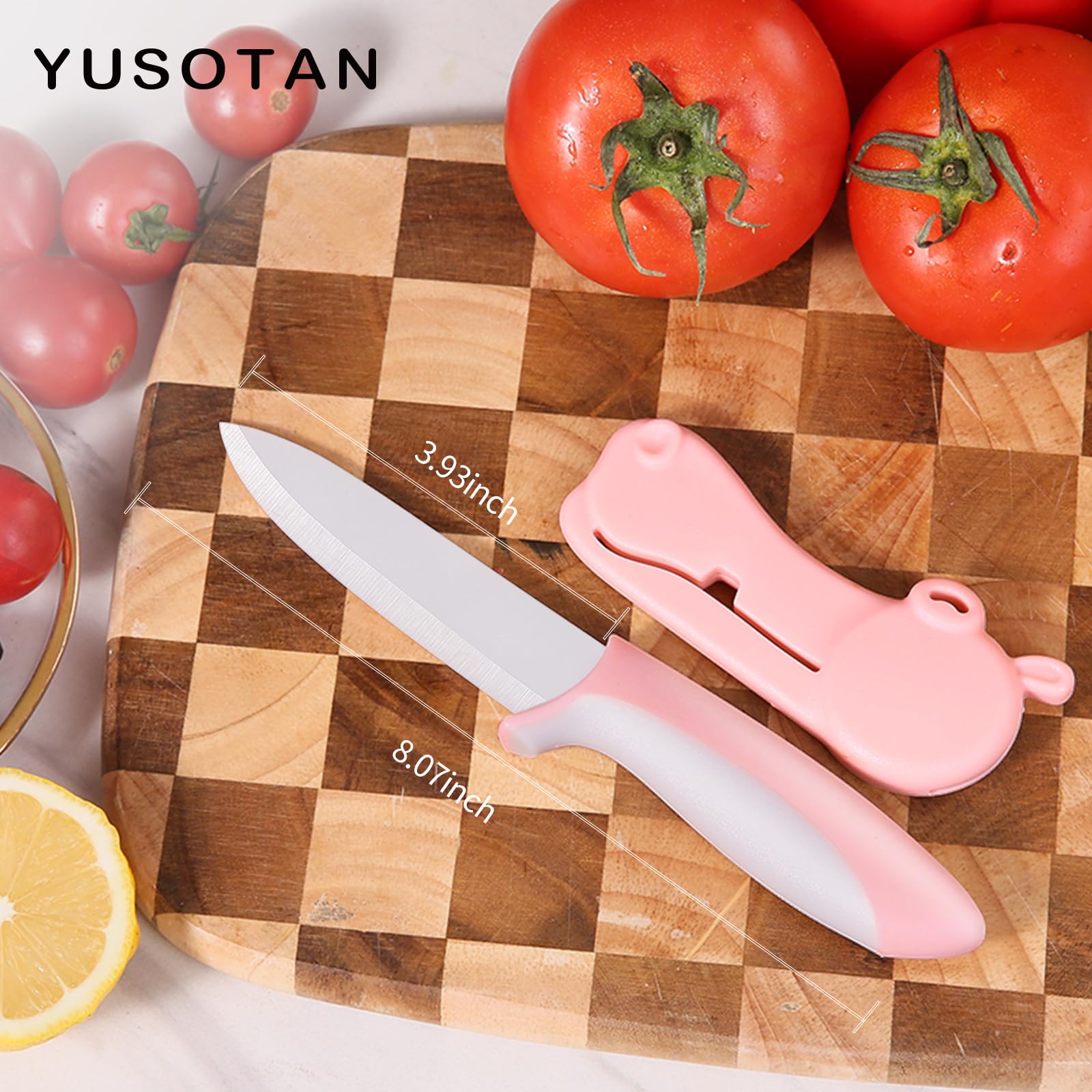 YUSOTAN Ceramic Paring Knife - 4-Inch with Sharp Ceramic Blade and Unique Hippopotamus Cover - Handle Fruit and Vegetables Kitchen Knife(Green)