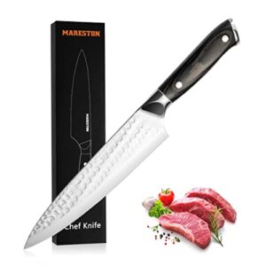 mareston chef knife, ultra sharp kitchen knife high carbon stainless steel sharp cooking knife with ergonomic handle（8 inch ）