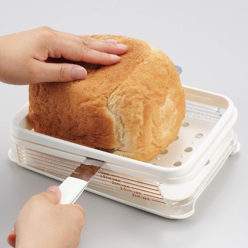 Akebono PS-955 Bread Slicer Guide, Made in Japan, Naname Cut, Cuts Clean until the Last, Adjustable Thickness, 4 Cuts, 5 Cuts, 6 Slices, 8 Slices, 12 Slices, Home Bakery Slicer