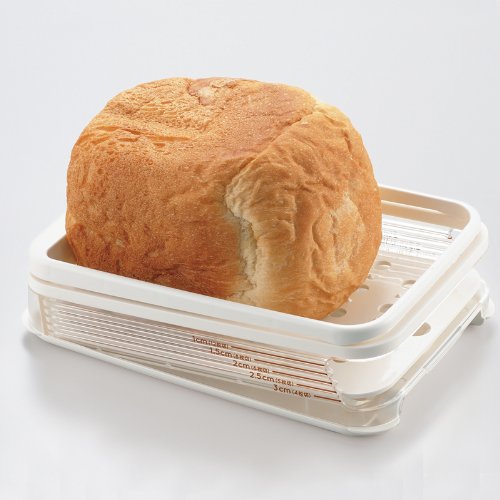 Akebono PS-955 Bread Slicer Guide, Made in Japan, Naname Cut, Cuts Clean until the Last, Adjustable Thickness, 4 Cuts, 5 Cuts, 6 Slices, 8 Slices, 12 Slices, Home Bakery Slicer