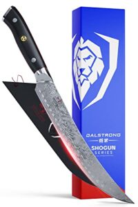 dalstrong butcher knife - 8 inch - shogun series elite - japanese aus-10v super steel - g10 handle - vacuum treated - meat, kitchen slicer - razor sharp breaking knife - bbq knife - sheath included