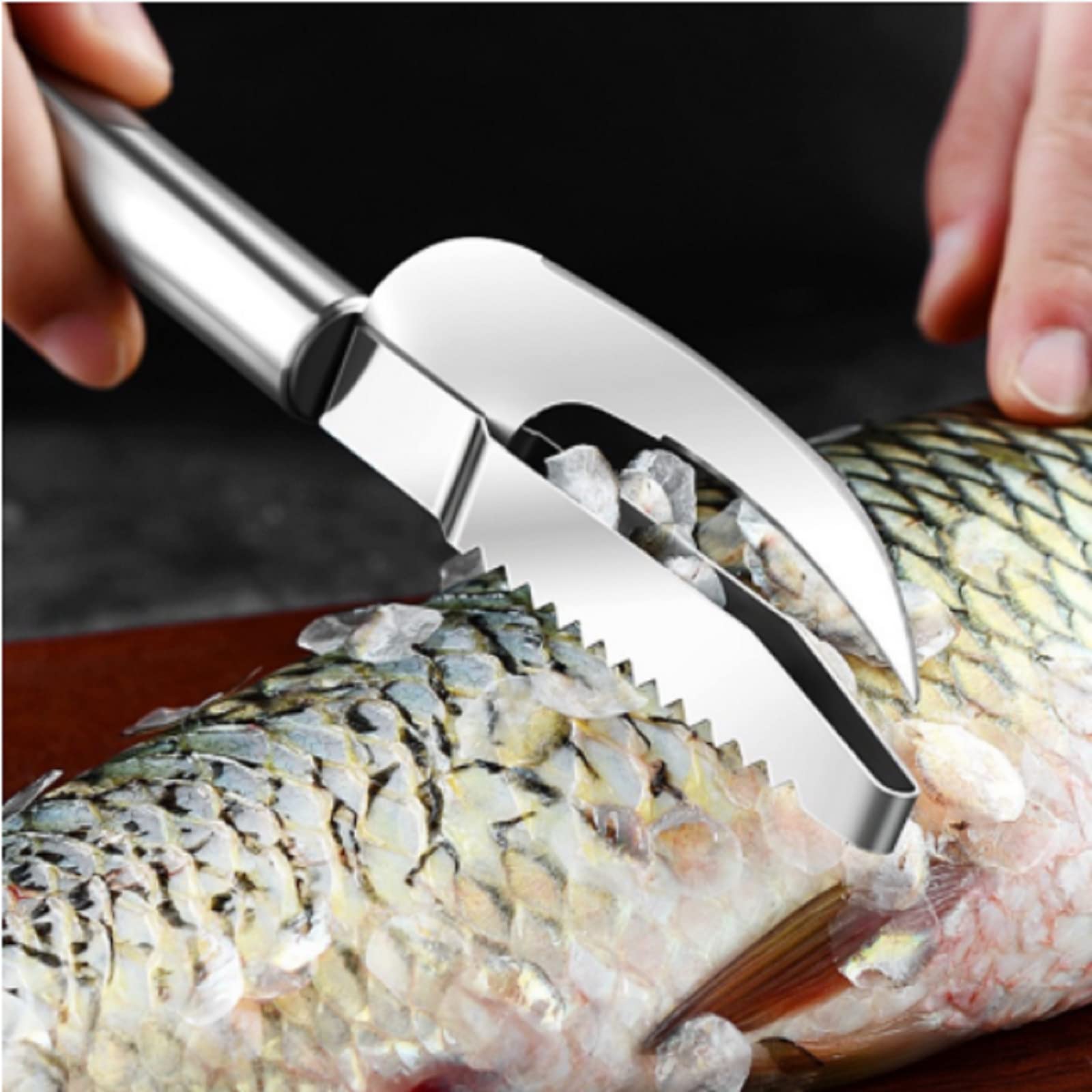 2 pcs Set Shrimp Deveiner Tool and Fish Scaler, 5 in 1 Multifunctional Shrimp Peeler, Fish Cleaner Knife, Stainless Steel Seafood Knives Kitchen Tool