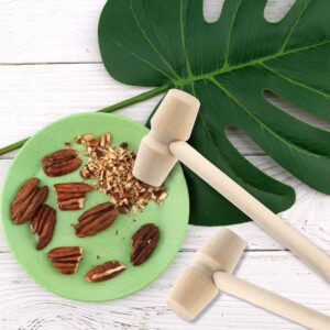 TOYMIS 10Pcs Wooden Crab Mallets Seafood Shellfish Hammers Dessert Making Mallet for Cracking Chocolate Seafood Shell, Small Wooden Mallets