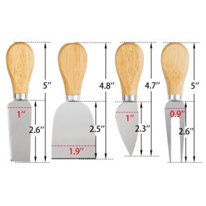 YXChome Cheese Knives Set of 8-2 Cheese Knife, 2 Cheese Fork, 2 Cheese Slicer, 2 Butter Knife – Premium Mini Stainless Steel Cheese Knives - Cheese Knife Set for Charcuterie Board