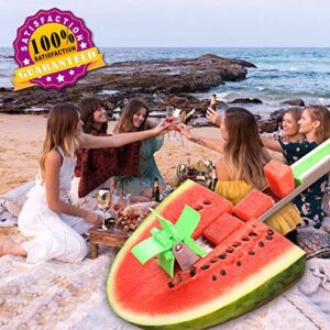 Watermelon Windmill Cutter Slicer [Original] - Weetiee Auto Stainless Steel Melon Cuber Knife - Fun Fruit Vegetable Salad Quickly Cut Tool, Best Gift For Girls Mom Friends, Must Have Kitchen Gadget