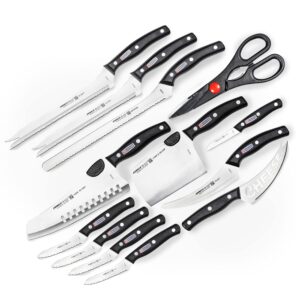 miracle blade iv world class professional series 13 piece chef's knife collection - ergonomic and versatile flash forged blades