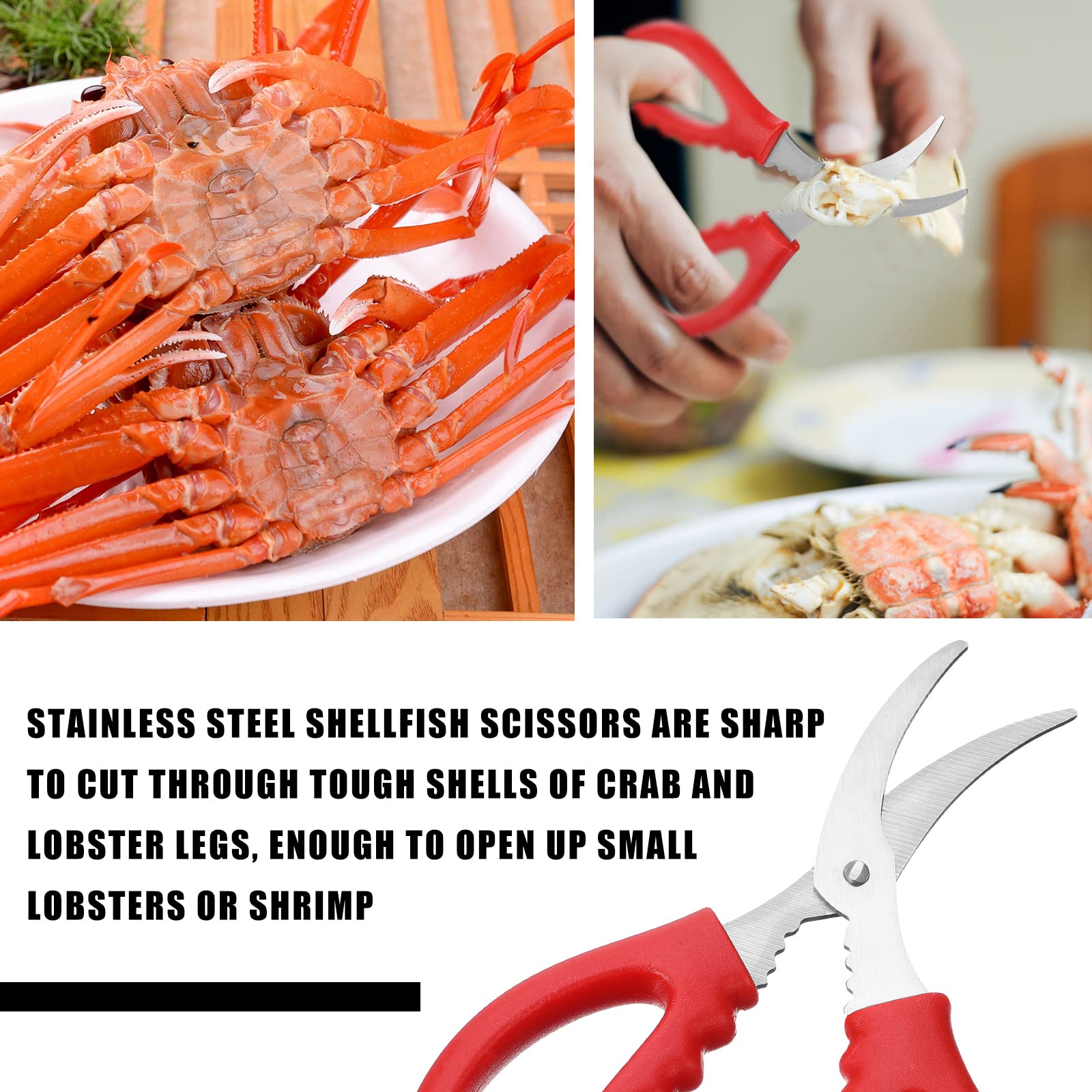 93 Pcs Seafood Tools Set Crab Leg Crackers and Tools Includes 30 Crab Crackers, 30 Crab Leg Forks, 30 Lobster Shellers, 2 Seafood Scissors and 1 Storage Bag Nut Cracker Set for Seafood Party Supplies