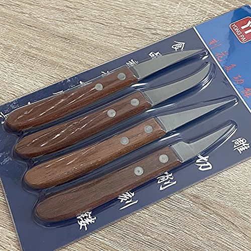 HTIAM 4 Pieces Kitchen Vegetable DIY Carving Knives Professional Chef Knife Sharp Well Food Fruit Paring Knife