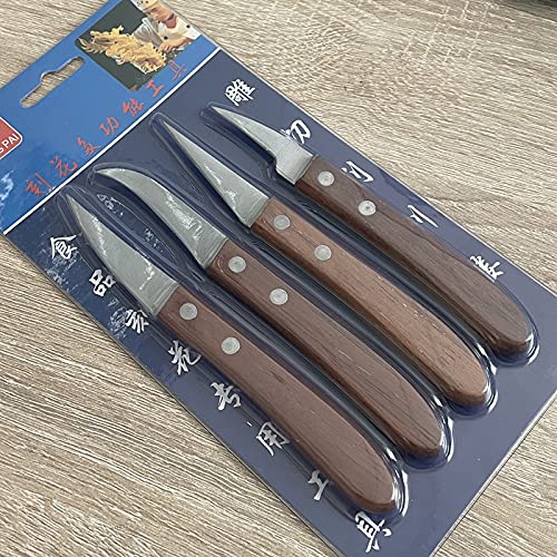 HTIAM 4 Pieces Kitchen Vegetable DIY Carving Knives Professional Chef Knife Sharp Well Food Fruit Paring Knife