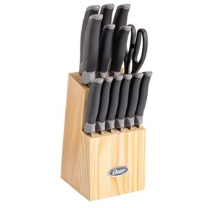 oster lindbergh 14 piece stainless steel cutlery set, black