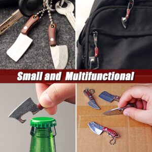 10 Pcs Mini Knife Set,Mini Knife QUXOZHLU Mini Knife Keychain Tiny Knife EDC Mini Knives Butcher Mini Cleaver Mini Pocket Chef Knife with Sheath for Package Opener with Bottle Opener for Men,Women,Birthday,Christmas