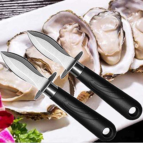 Oyster Shucking Knife Clam Knife Shucker Shellfish Seafood Opener with Non Slip Handle and Level 5 Protection Food Grade Cut Resistant Gloves(XL)