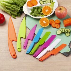 MOTYAWN Knives for Kids 8-Piece Nylon Kitchen Baking Knife Set, Perfect Toddler's Safe Knife, Lettuce Knife and Bread, Salad Kitchen Knives