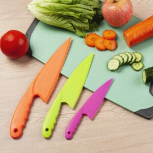 MOTYAWN Knives for Kids 8-Piece Nylon Kitchen Baking Knife Set, Perfect Toddler's Safe Knife, Lettuce Knife and Bread, Salad Kitchen Knives