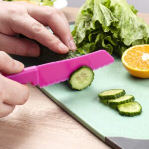 MOTYAWN Knives for Kids 8-Piece Nylon Kitchen Baking Knife Set, Perfect Toddler's Safe Knife, Lettuce Knife and Bread, Salad Kitchen Knives