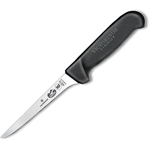 Victorinox Boning, 5" Straight, Narrow, Flexible, Black Fibrox Pro Handle