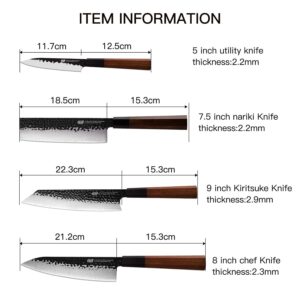 FINDKING 5 inch Utility knife 7 inch Nakiri Knife 8 Inch Chef Knife 9 inch Kiritsuke Knife Dynasty series-3 layer 9CR18MOV Clad Steel w/octagon Handle Gyuto Knife