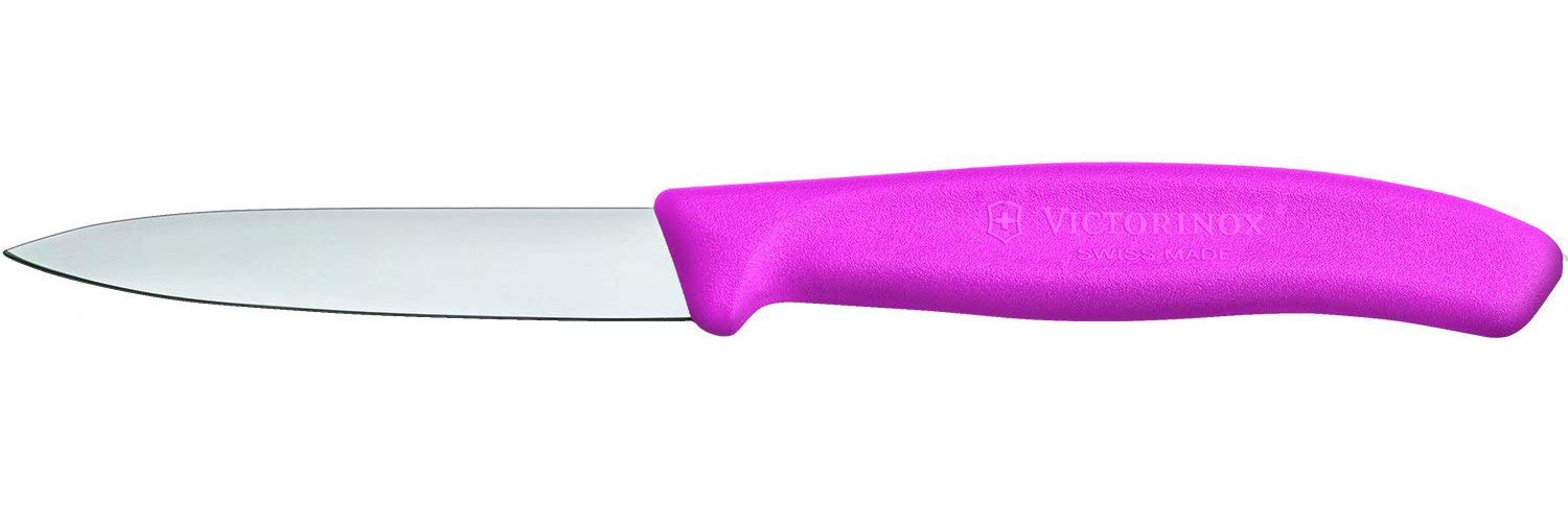 Victorinox Swiss Classic 2 Piece Paring Knife Set Straight Edge Pointed Tip - Pink