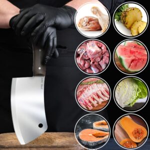 Grand Way Butcher Knife - 12.4 Inch Fixed Blade Knife - Best Cleaver Knives Meat Bone Vegetable Fruit BBQ Knife - Indoor Outdoor Cooking Utensil - Big Chef's Knives Camping Kitchen for Men Women A01