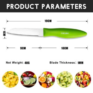 NTCZH Classic Paring Knives with Straight Edge, Spear Point Color Paring Knife Set of 6, Fruit and Vegetable Knife, Ultra Sharp Kitchen Knives, German Steel, PP Plastic Handle, red/Green/Blue