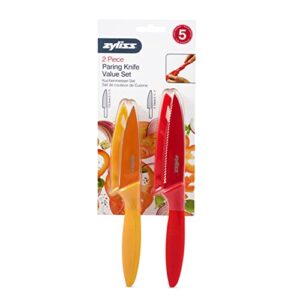 zyliss 2-piece paring knife set with sheath covers