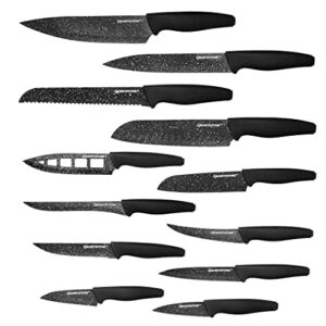 granitestone nutriblade 12-piece santoku knives, high grade professional chef kitchen knives with easy-grip handles, stainless steel rust-proof blades – dishwasher-safe as seen on tv