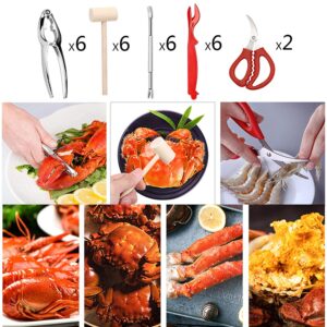 New Starting Point Trading 26 PCS Seafood Tools Include Crab Crackers, Seafood Scissors, Lobster Sheller, Crab Hammer, and Shellfish Forks, Nutcracker Set