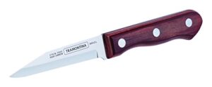 tramontina paring knife 3" stainless steel display, redwood