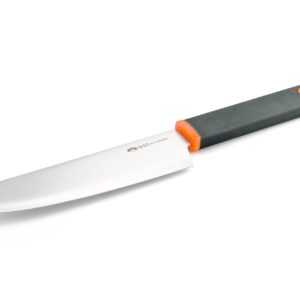 GSI Outdoors Santoku 6" Chef Knife, Compact Stainless Steel Knife with Protective Sheath for Camping, Picnics & BBQs