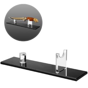 noonebutyou knife display stand acrylic knife stand, desktop knife display, single knife holder for home decor (black base)