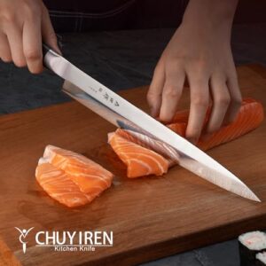 CHUYIREN Sashimi Knife- 9.5 inch(240mm), Sushi Knife, Professional Yanagiba Knife with Ergonomic Handle, Japanese Chef Knife for Fish Filleting, Slicing, Valentines Day Gifts