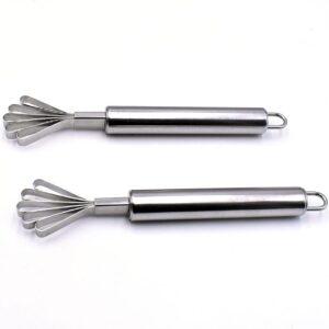 2 Pack of Stainless Steel Coconut Meat Scraper Fish Scaler Remover for Kitchen