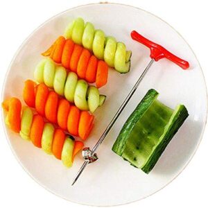 Aichoic Fruit Spiral Knife Spiral Knife Vegetable Coiler Scroller Stainless Steel Magic Scroller Creative Model Cucumber knife Fruit and Vegetable Spiral Twist